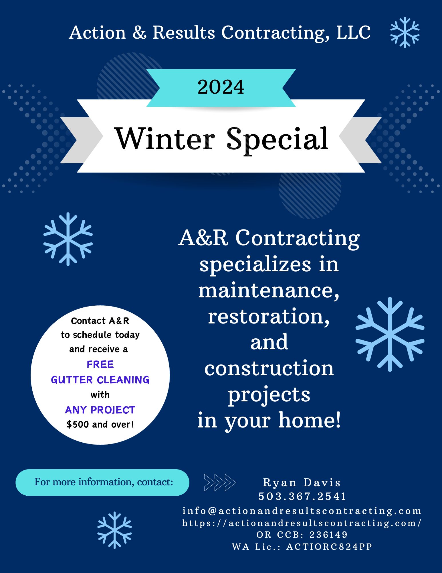 Specials – Action & Results Contracting, LLC